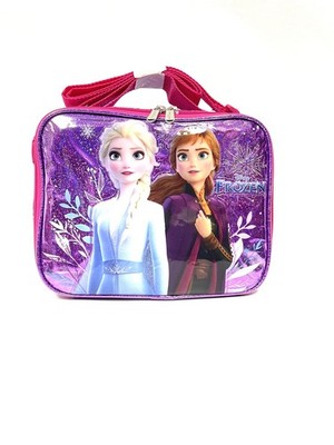 Disney Frozen Shiney Purple Insulated Lunch Bag Bento Box with Elsa and ...