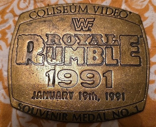 Vtg 90s Royal Rumble 1991 WWF Battle Royal Medal from Coliseum Video ...