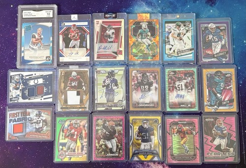 Football Card Lot Auto Numbered Mem (18 Cards) Rookies And Vets | eBay