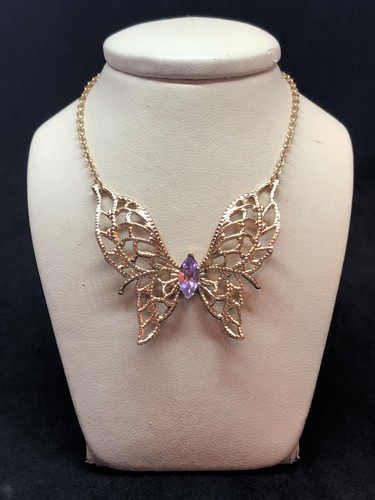 Lind 14kGE Amethyst Butterfly Necklace, Vintage Lind Necklace, Lind ...