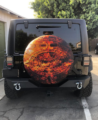 Aztec Calendar Tonatiuh Spare Tire Cover Wheel Tire Cover for Jeep ...
