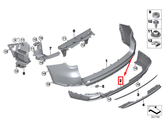 BMW X5 2014-2017 Rear Bumper Lower Cover OEM 51127384333 for sale ...
