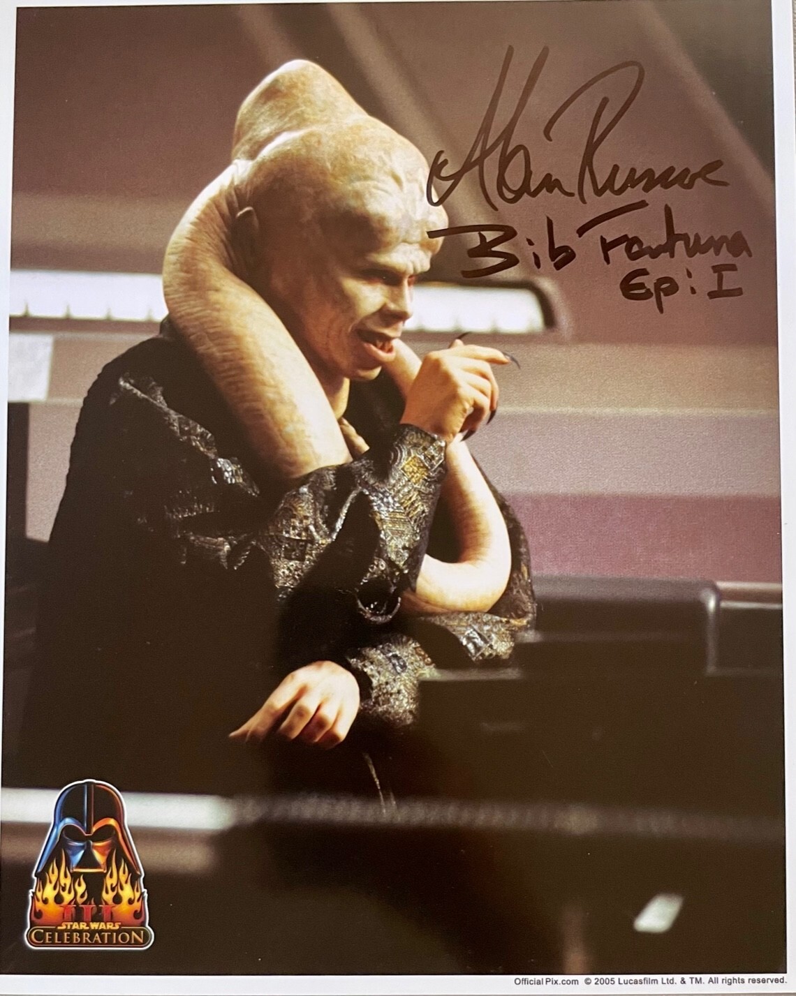 Alan Ruscoe Star Wars Episode 1 Bib Fortuna Original signed 8X10 photo ...