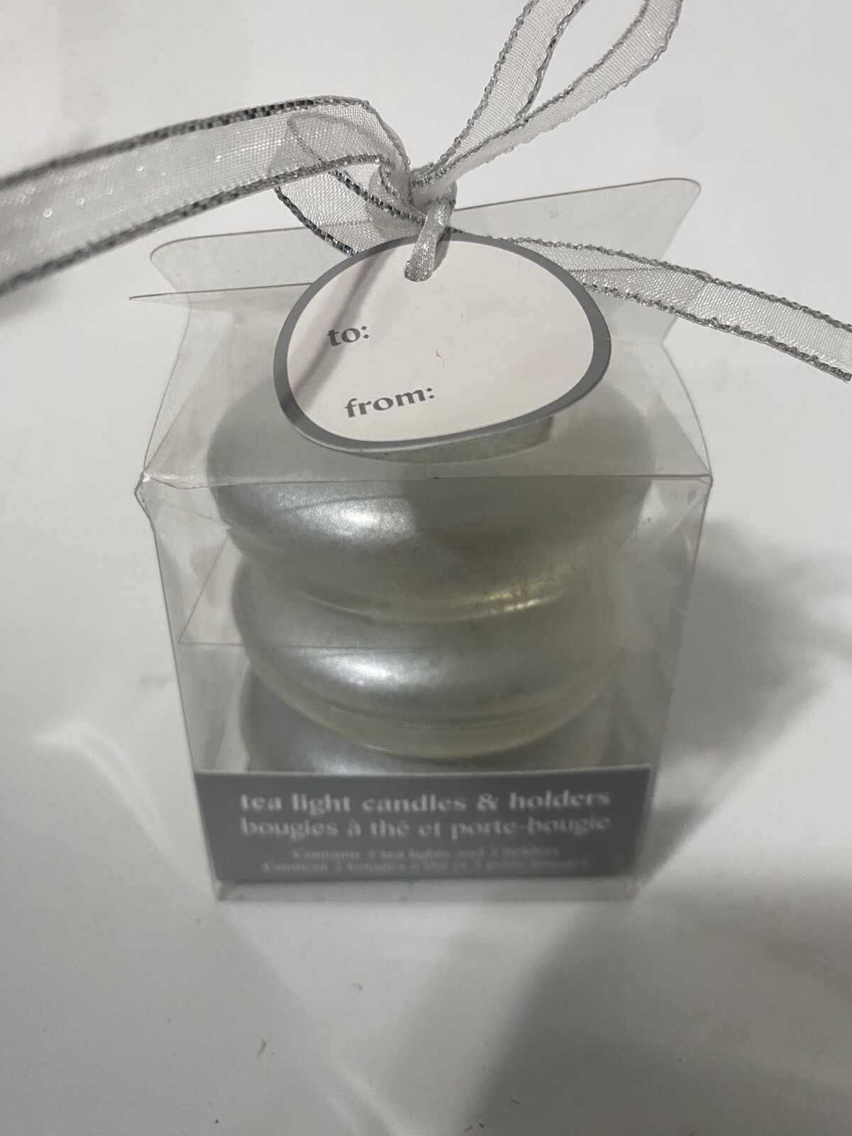 Pier 1 Silver Tea Light Holders & Glitter Candles 2 Hr Burn Each, New ...