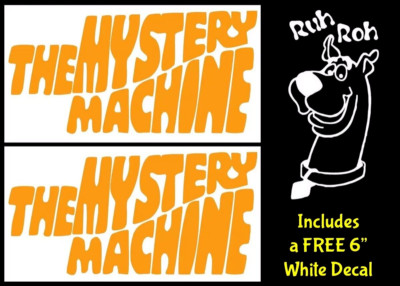 The Mystery Machine Logo 2 PK Orange Vinyl Decals Car Window Laptop ...