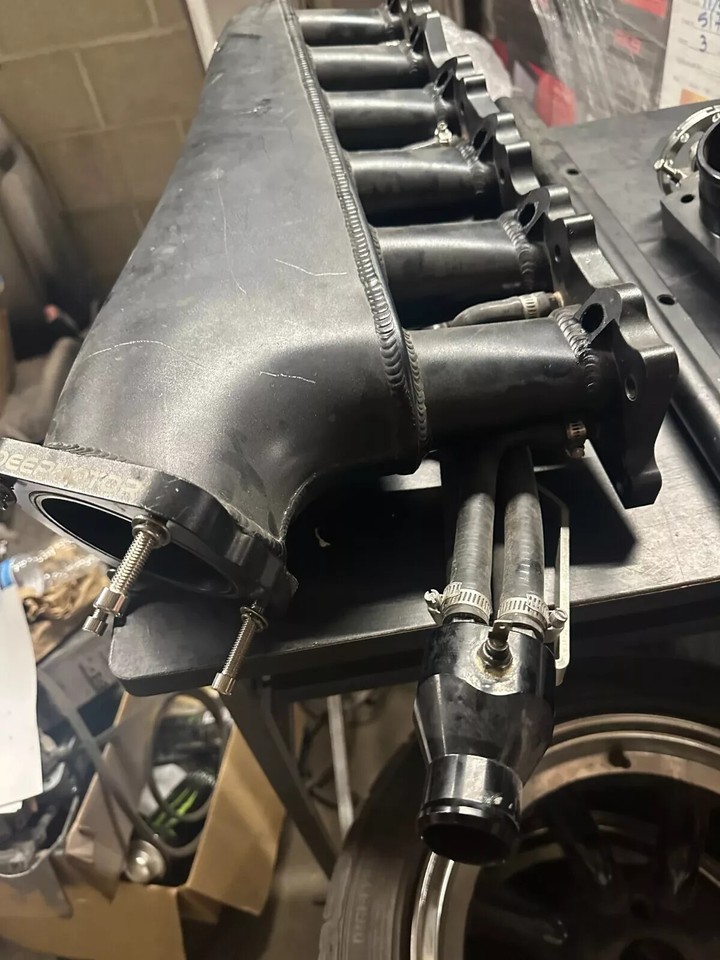 1989-2001 RB25 Deepmotor Black Intake Manifold, Fuel Rail, Throttle ...