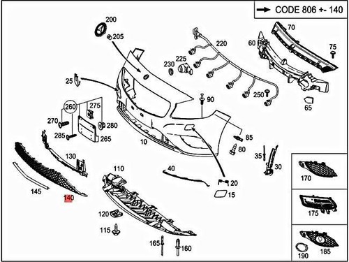 Genuine MERCEDES W176 A-CLASS W176 Cover bumper area 1768852922 | eBay