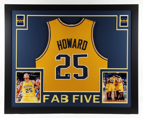 Juwan Howard Signed Michigan Wolverines 35x43 Framed Jersey Display ...