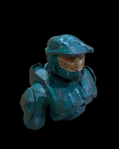 Rustic Halo Bust : Master Chief Hand painted Statue 3dprinted ...