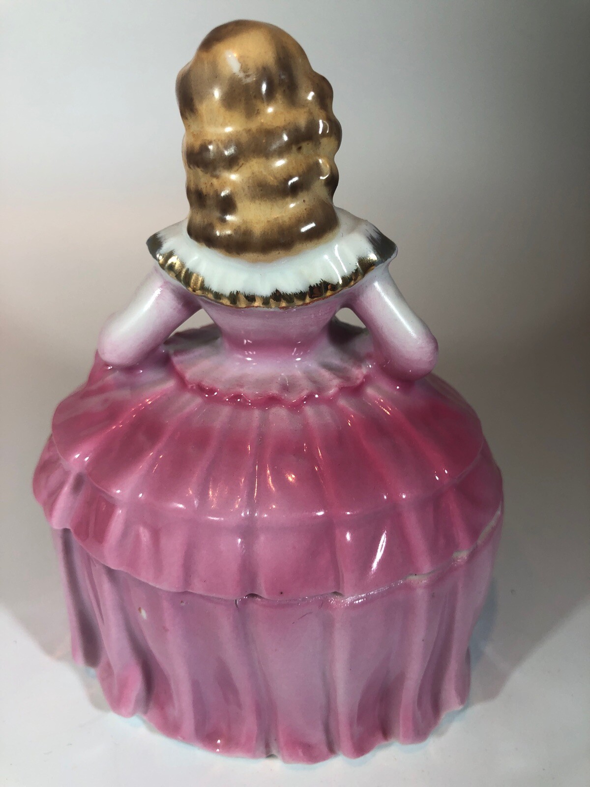 VINTAGE POWDER JAR VICTORIAN LADY HALF DOLL ART DECO GIRL PORCELAIN ...