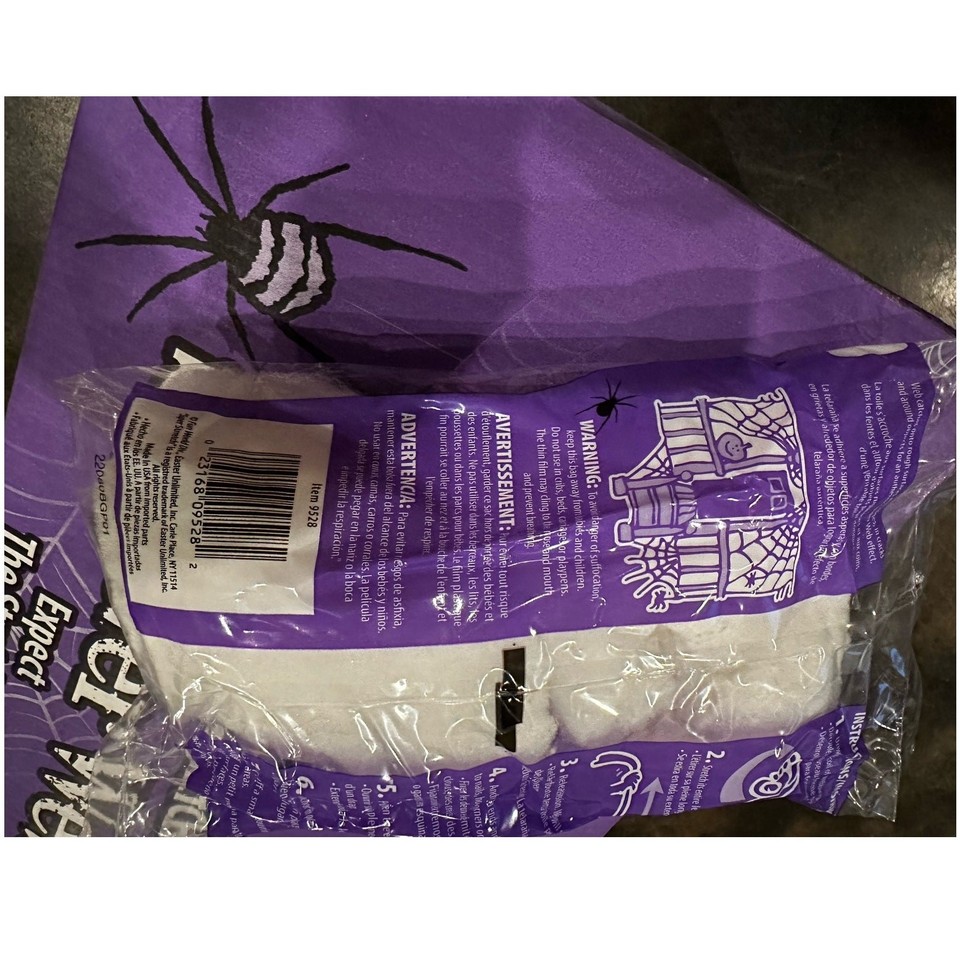 2pk. Fun world super stretch spider web each pack stretches to 16 Ft ...
