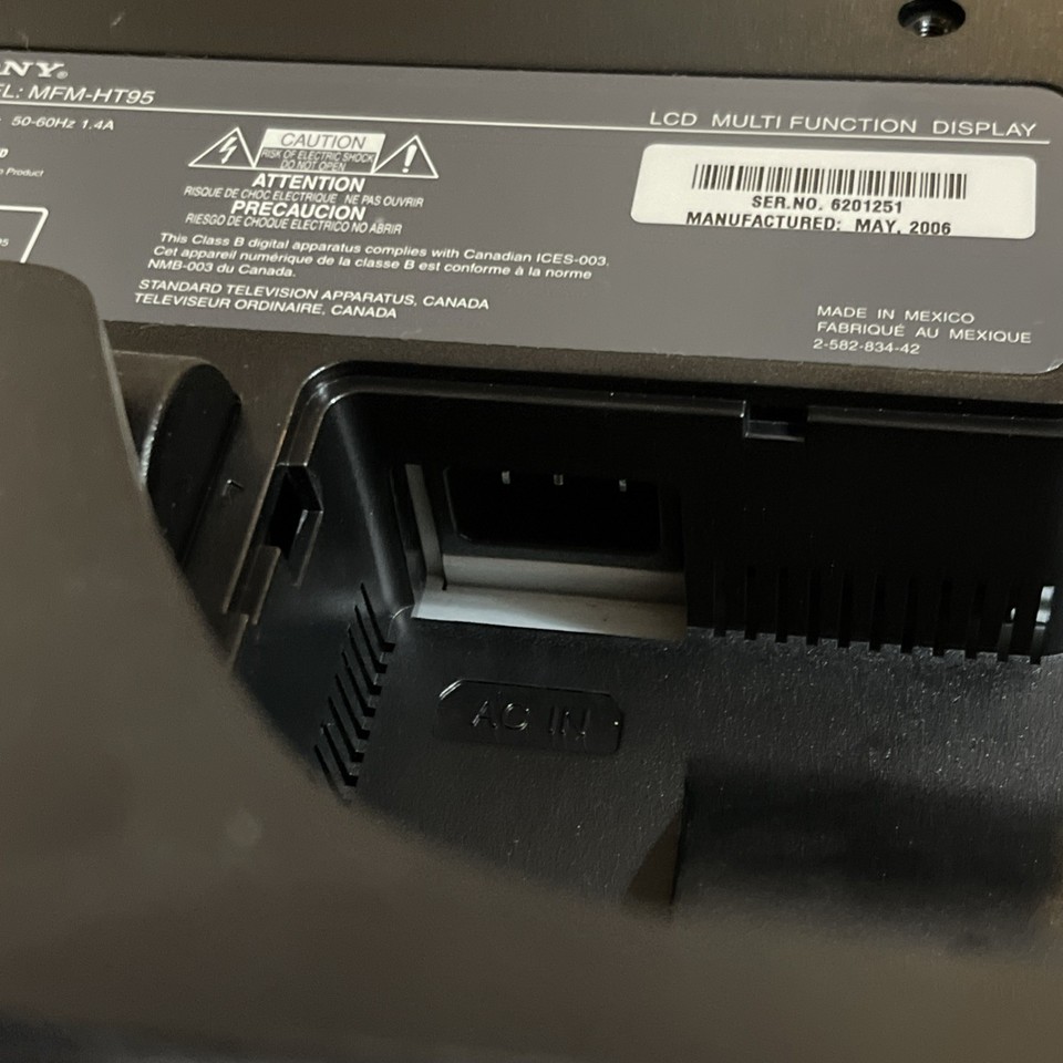 Vintage Sony 19" TV LCD Multifunction Display MFM-HT95 Silver Works No ...