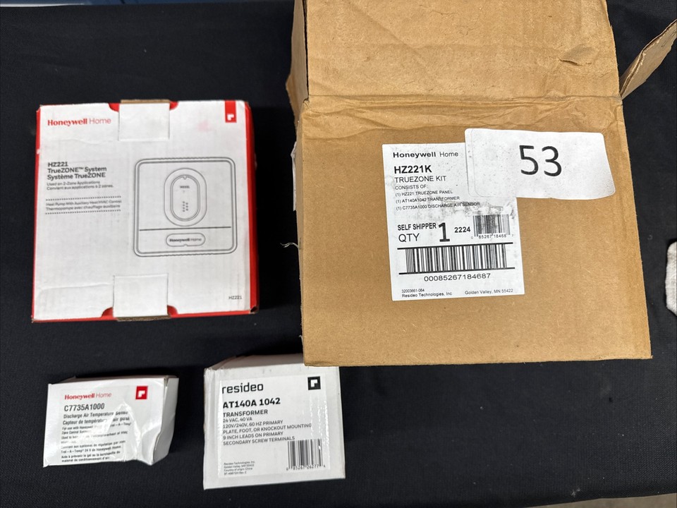 HZ221K HONEYWELL HOME TRUEZONE KIT HZ221 PANEL AT140A1042 TRANSFORMER ...