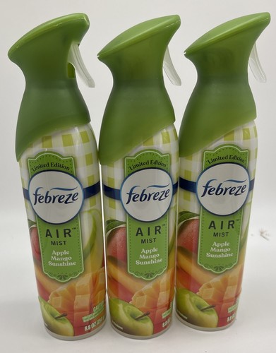 3x Febreze Air Mist Limited Edition Apple Mango Sunshine 8.8 Oz FREE ...