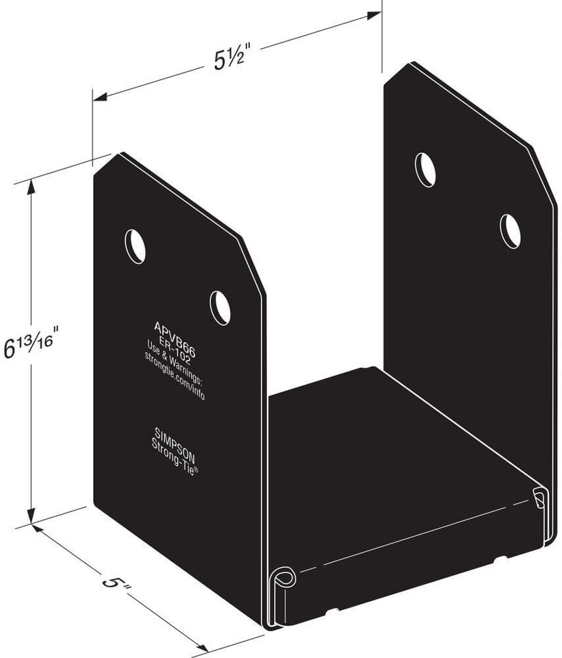 Simpson Strong-Tie , APVB66 Black Powder-Coated Post Base for 6x6 | eBay