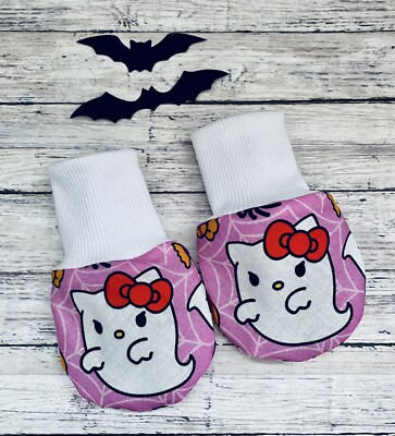 Spooky Boo Ghost Kitty Kat Baby Mitts | eBay