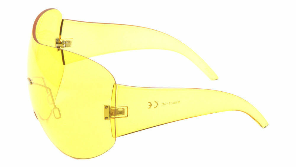 ALPS RIMLESS OVERSIZED SHIELD MONO LENS FUTURISTIC SUNGLASSES GOGGLES ...