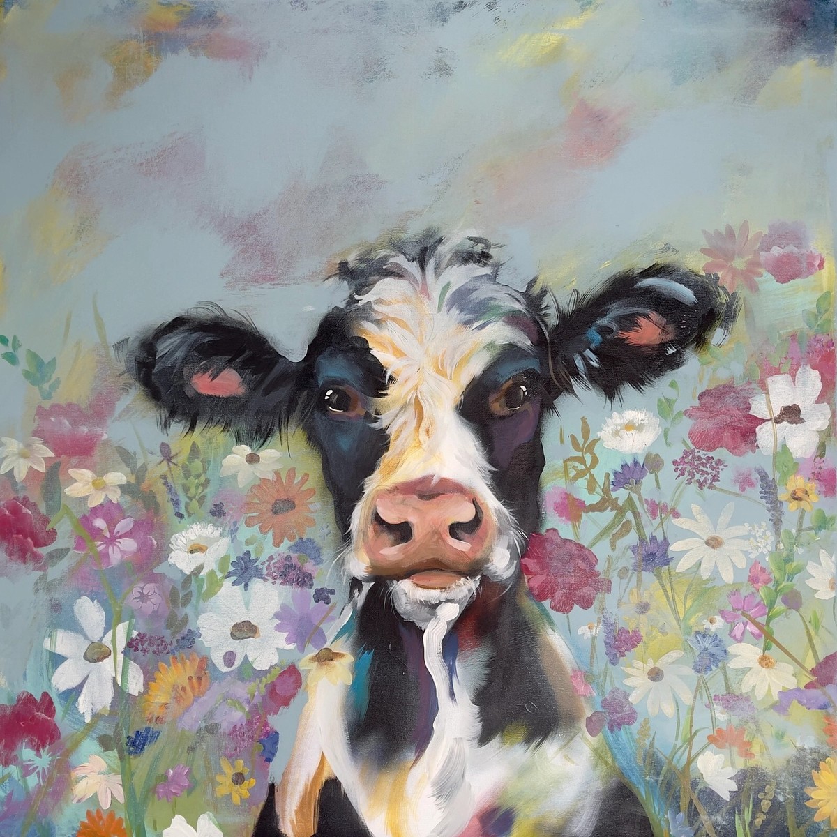 Cow Oil Painting On Canvas 100% Handmade Canvas Wall Art Cow Oil