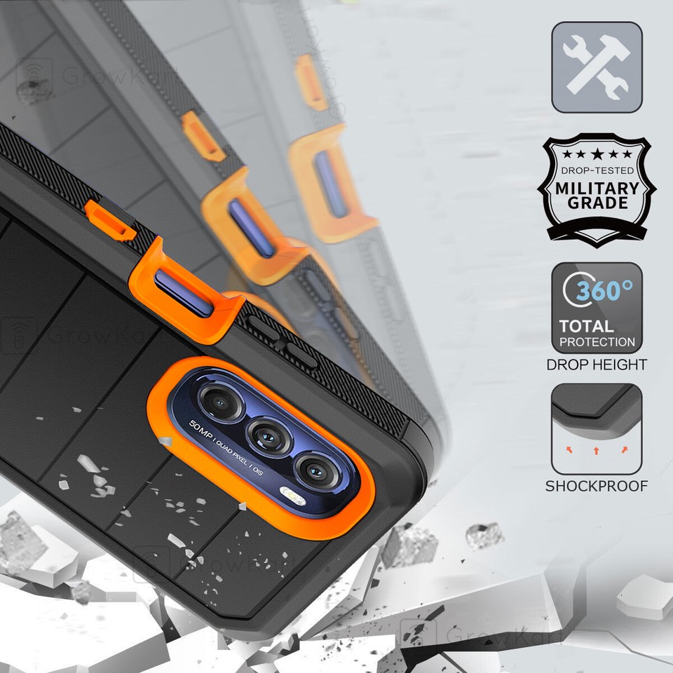 Rugged ShockProof Armor Hybrid Phone Case Cover Belt Clip Stand Screen ...