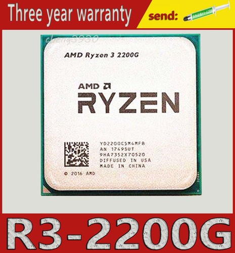 AMD Ryzen 3 2200g 4-core 4-thread 3.5GHz 65w r3 2200g CPU processor | eBay