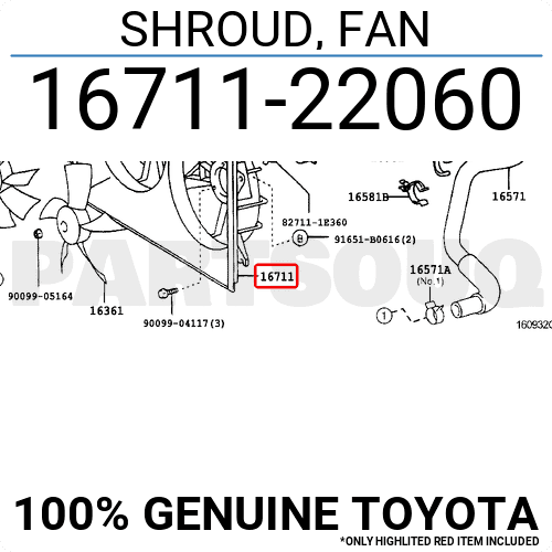 1671122060 Genuine Toyota SHROUD, FAN 16711-22060 | eBay
