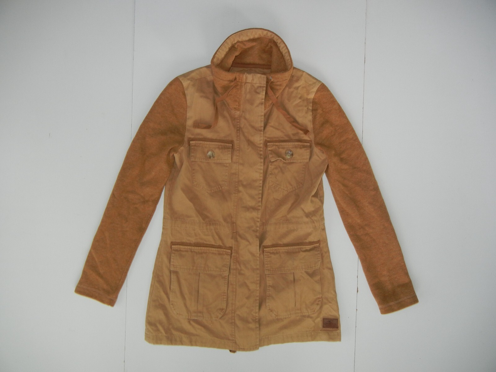 O'NEILL Brown Cotton CANVAS CARGO JACKET Casual Warm Military Coat Sz ...