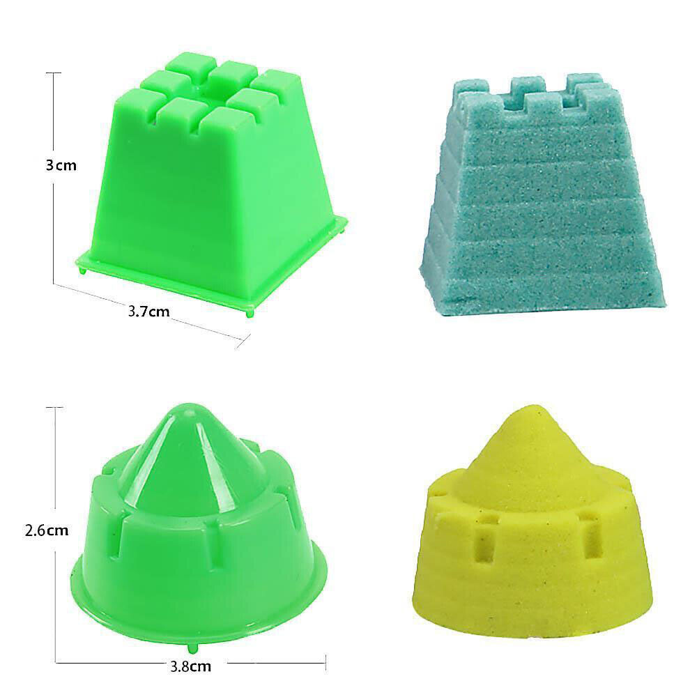 6 Mini Sand Castle Molds Building Pyramid Sandcastle Play Toy Gift ...
