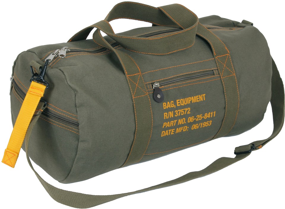 Cotton Canvas Travel Equipment Flight Carry Duffle Shoulder Bag (Small ...