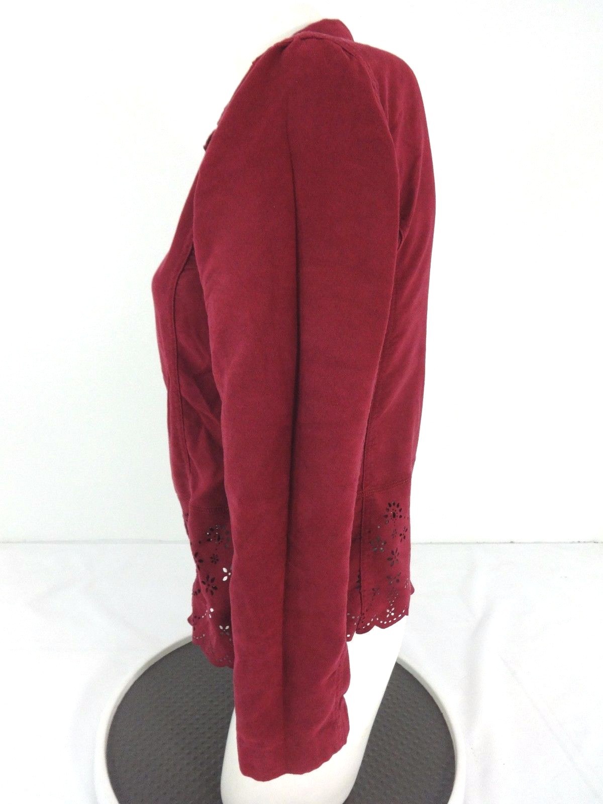 IB DIFFUSION WOMENS BURGUNDY SUEDED POLYESTER JACKET SIZE S | eBay