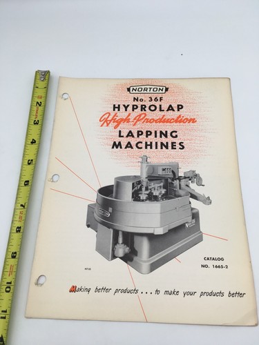 VINTAGE 1956 NORTON HYPROLAP LAPPING MACHINES - SALES/SPECIFICATION ...