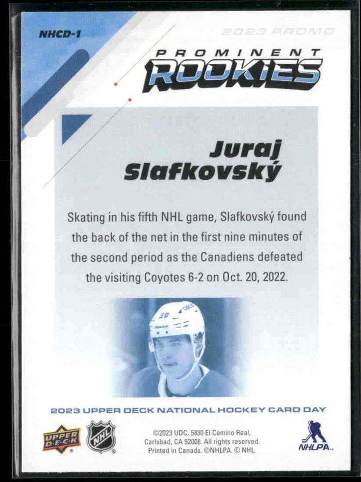 2023 Upper Deck National Hockey Card Day #NHCD-1 Juraj Slafkovsky | eBay