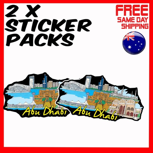 2 x Stickers - Abu Dhabi Arab Emirates Country Flag Destination Car ...