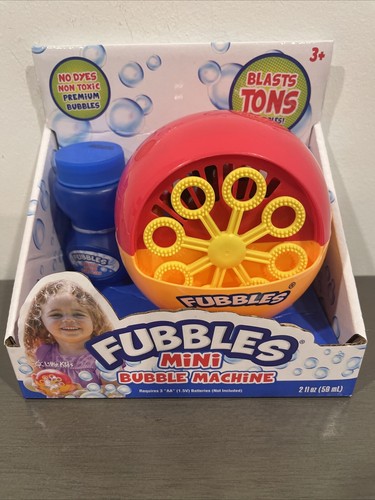 Fubbles Mini Bubble Blower Machine Battery Operated Orange & Red Premium Bubbles | eBay