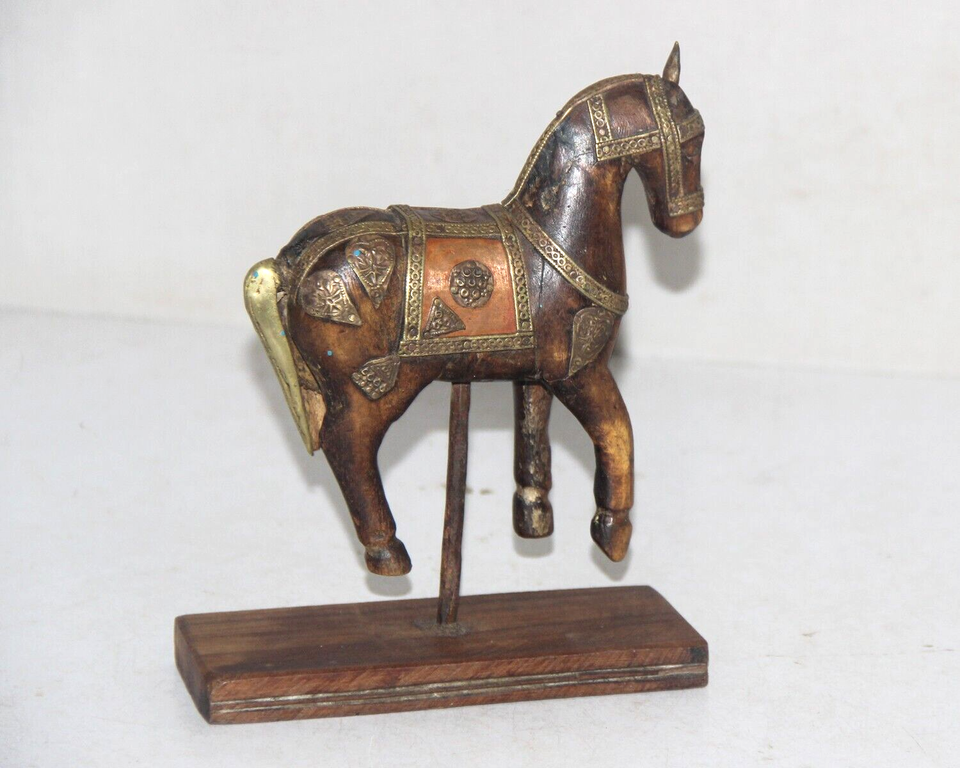 19th Centuries Vintage Old Wooden Painted Horse Figurine Original ...