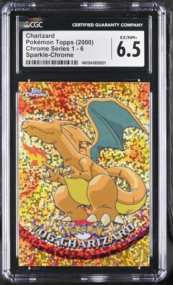 CGC 6.5 Texture Shift Error Charizard Sparkle #6 2000 Topps Chrome ...