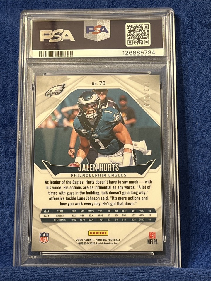 2024 Panini Phoenix - Jalen Hurts #70 Red Fade 143/299 PSA 10 | eBay
