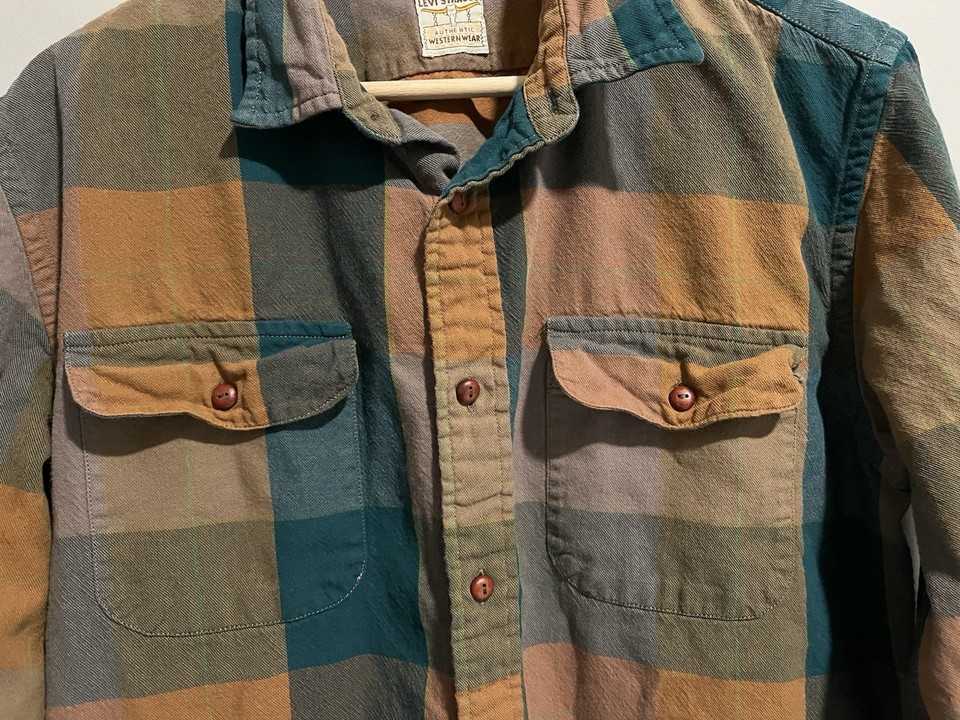 Levi’s Vintage Clothing LVC Western Wear Shirt Men’s Large Plaid Made ...