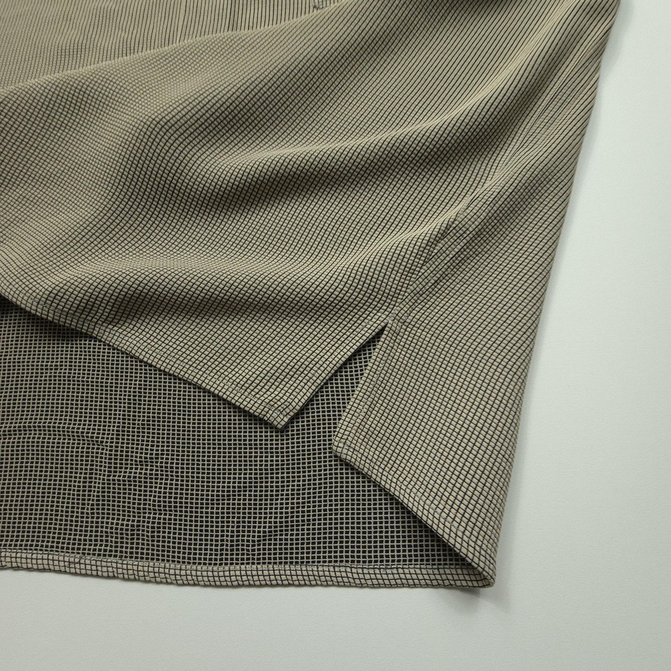 Gran Sasso Mens Shirt Medium Beige Black Grid Knit Casual Night Club Made Italy | eBay