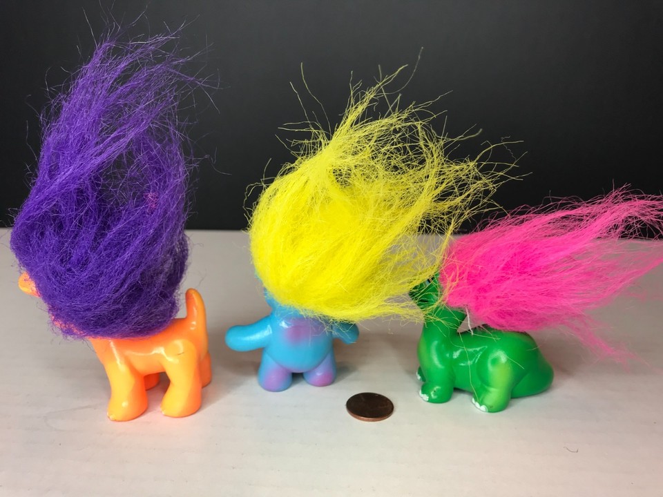 Vtg Land of Trolls Troll O' Saurus Puppy Bear Dinosaur Lot Long Neck ...