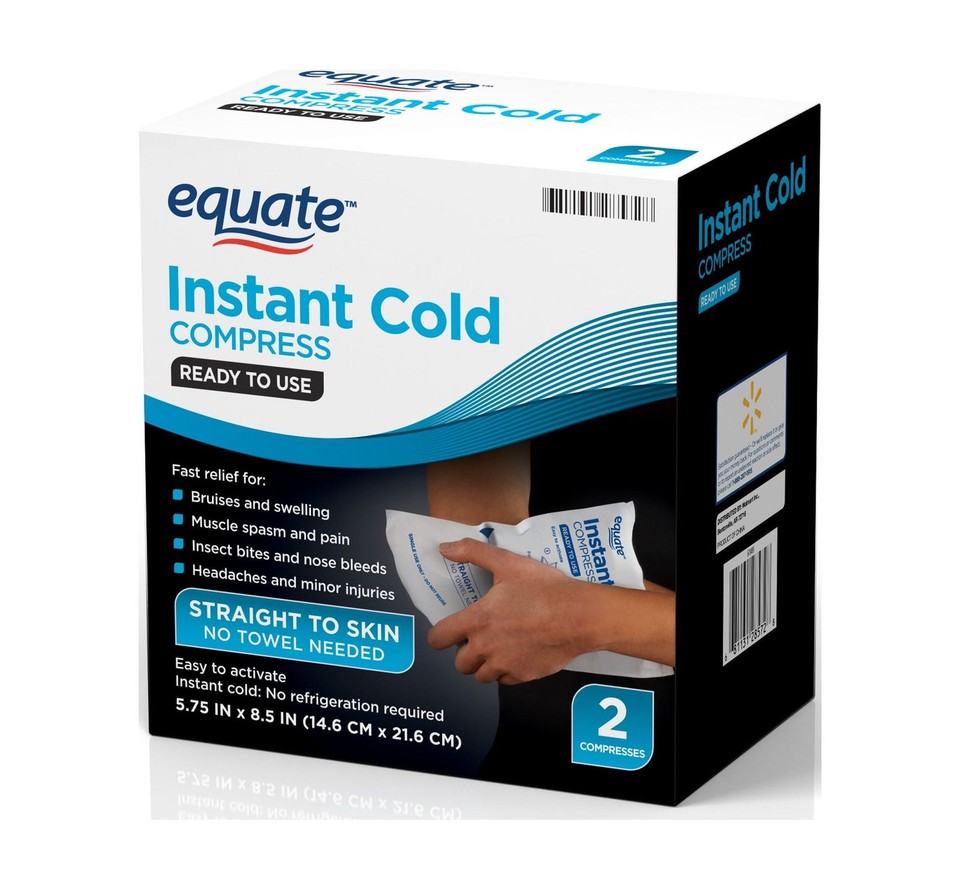 Equate Instant Cold Compress, 5.75" x 8.5", Ready To Use, 2 Count | eBay