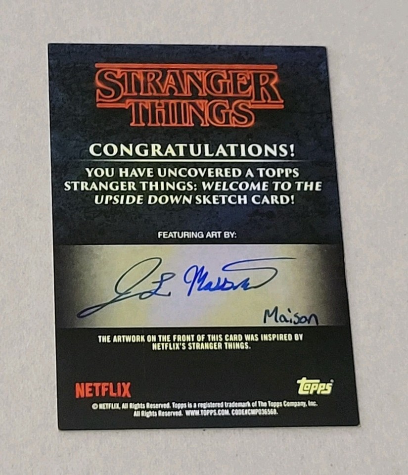 2018 Stranger Things Season 1 D'ARTAGNAN 1/1 ARTIST SKETCH by JORDAN ...