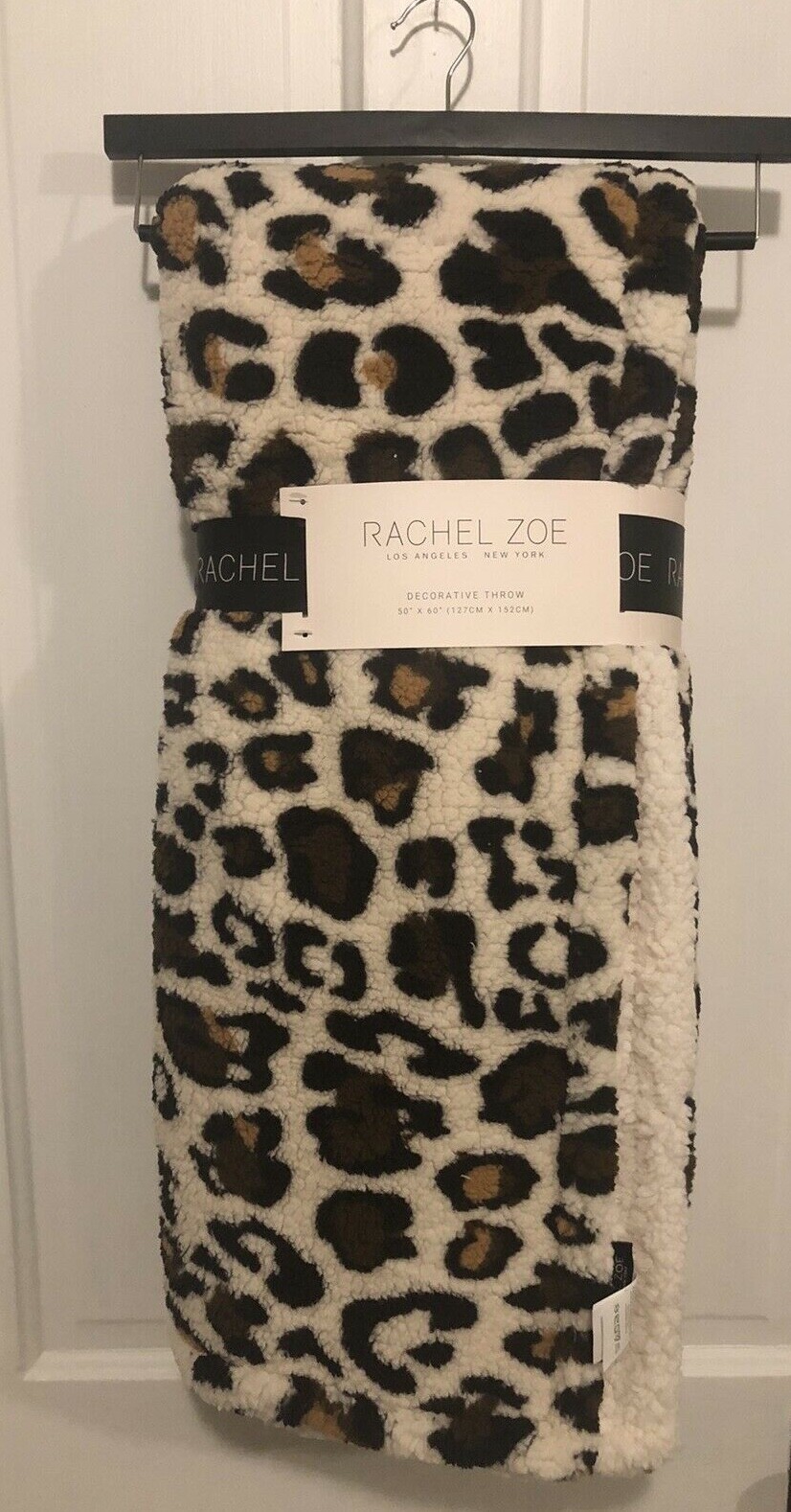 NEW! Rachel Zoe Leopard Animal Print Soft Fleece Throw Blanket 50 x 60 ...