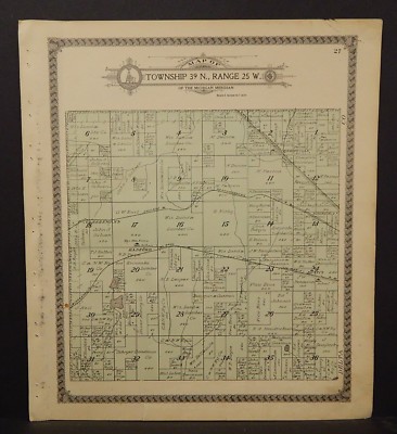 Michigan Menominee County Map Harris Township Dbl Side 1912 K17#82 | eBay