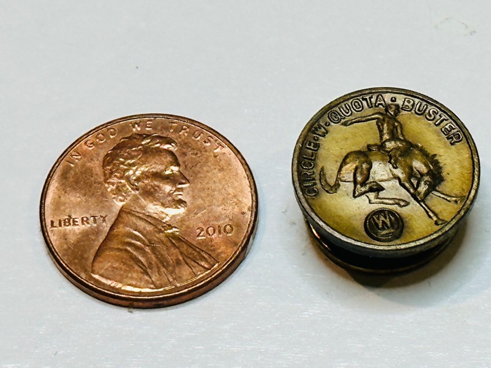 Vintage Circle W Bar Quota Buster Rodeo Bronco Horse Service Award Pin ...