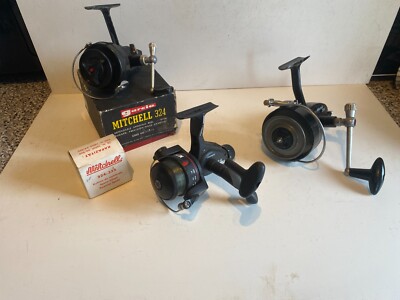 SUPER TRIO OF VINTAGE MITCHELL FISHING REELS 324 IN BOX 1104G 306 | eBay UK