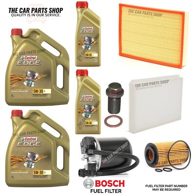 FOR MERCEDES SPRINTER SERVICE KIT 12L CASTROL EDGE & AIR OIL CABIN ...