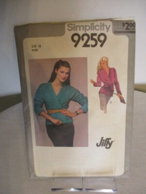 VTG NIP 70's Simplicity #9259 Wrap Jacket in 2 Lengths w Belt Size 14 ...