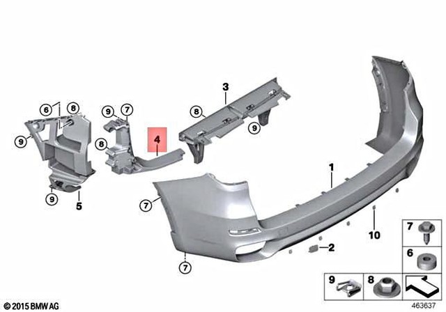Genuine BMW OEM 51128054019 Mounting Bumper Corner Rear Left for sale ...