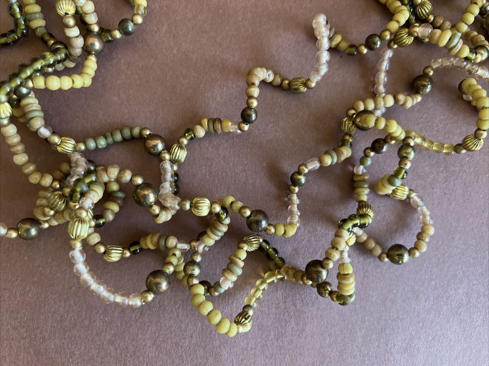 Multi Strand Brown and Tan Small Beads "Curly" BoHo N… - Gem