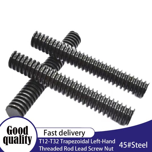 45#Steel T12-T32 Trapezoidal Left-Hand Threaded Rod Lead Screw Length ...